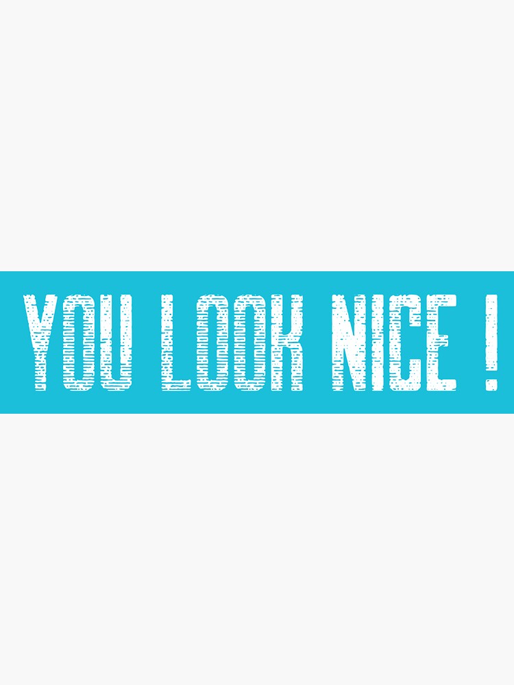 "You look nice!" Sticker for Sale by Mholidaydesign | Redbubble