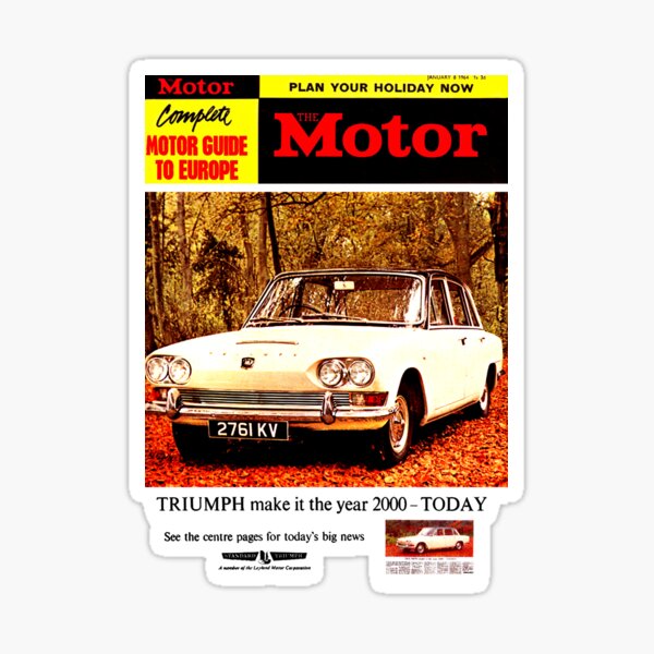 "TRIUMPH 2000 - MAGAZINE COVER" Sticker for Sale by ThrowbackM3 | Redbubble