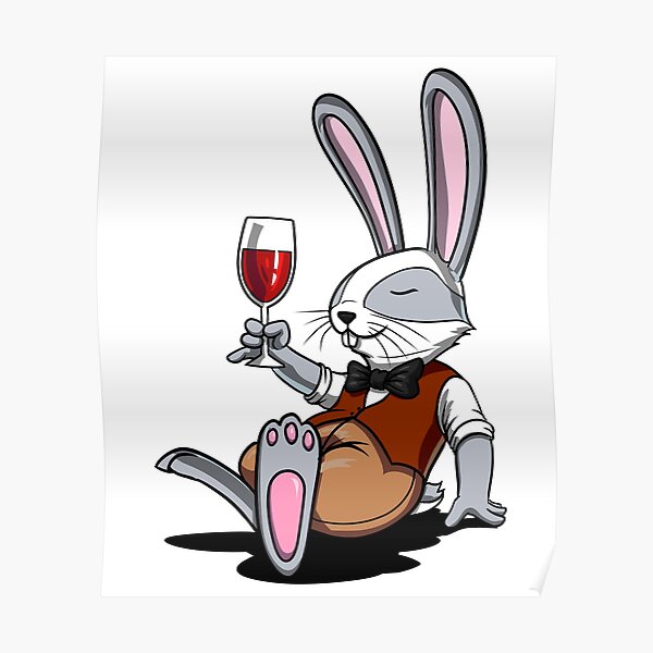 "Rabbit Wine Party" Poster for Sale by underheaven | Redbubble