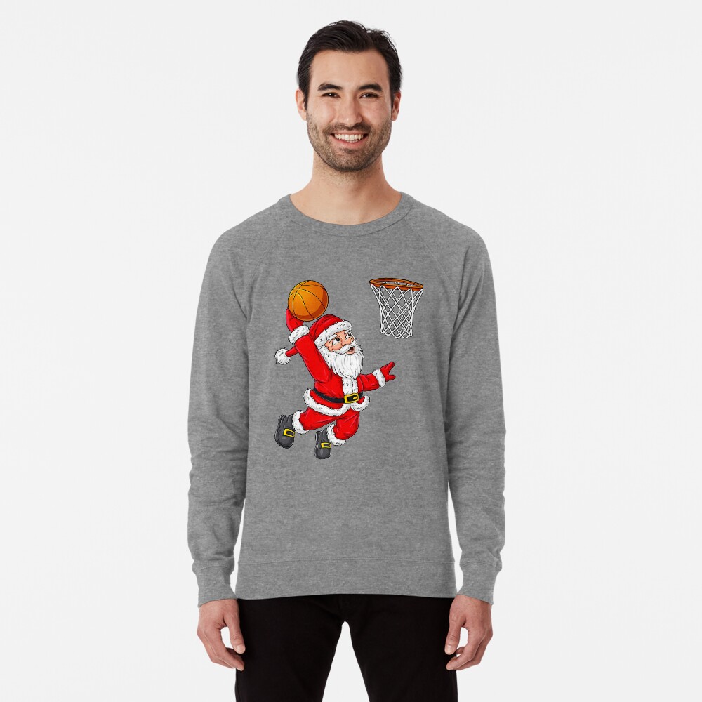 "Christmas Santa Claus Dunking A Basketball Funny Xmas" Art Print for ...