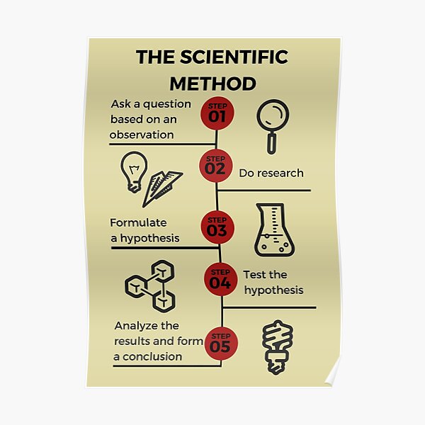 "The 5 steps Of The Scientific Method In Order" Poster for Sale by ...