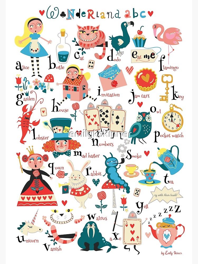 "Alice in Wonderland Alphabet" Poster for Sale by emilykskinner | Redbubble