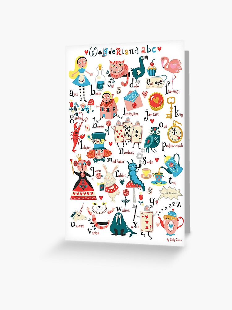 "Alice in Wonderland Alphabet" Greeting Card for Sale by Emily Skinner ...