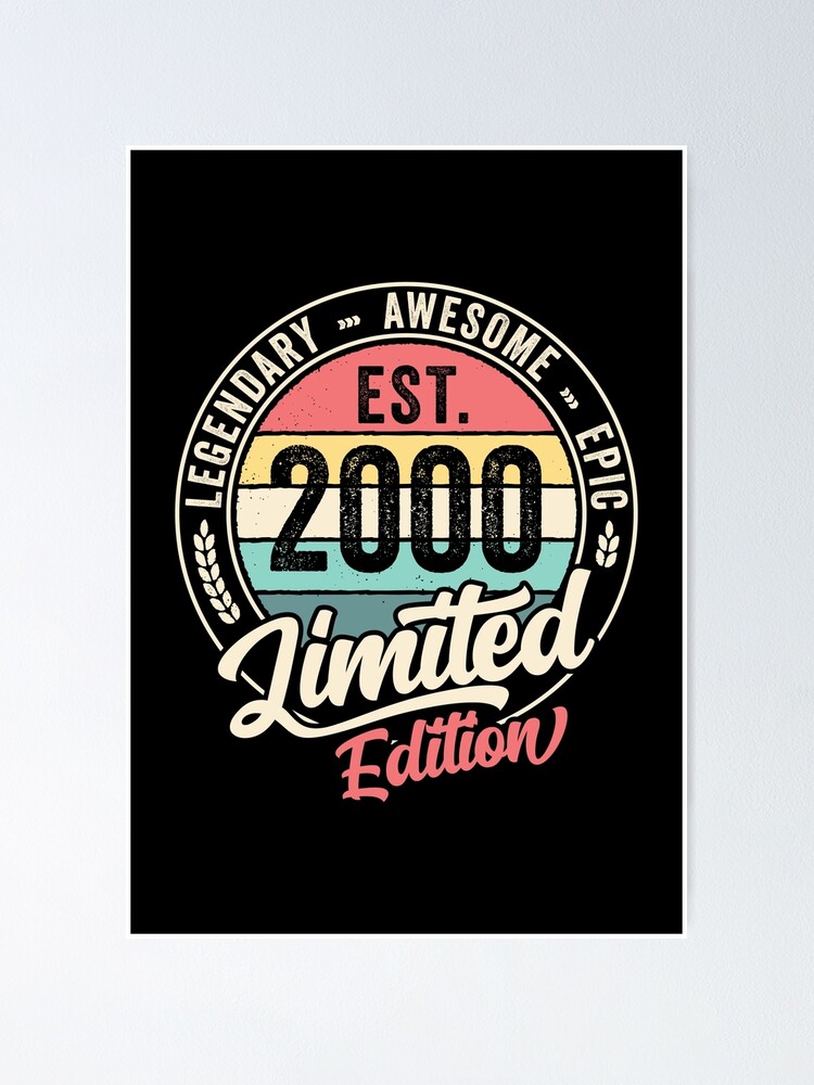 Póster «Vintage 22 años Est 2000 Edición limitada 22 cumpleaños» de ...