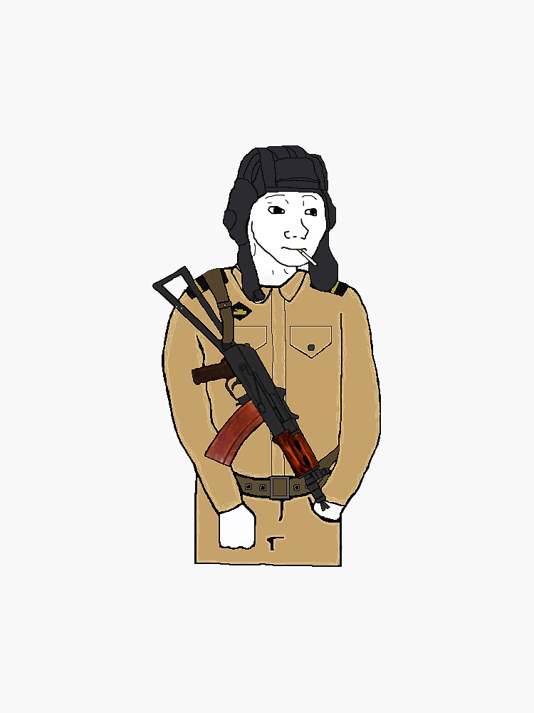 "Soviet Afghan Crewmen Wojak" Sticker by RuskiMark | Redbubble