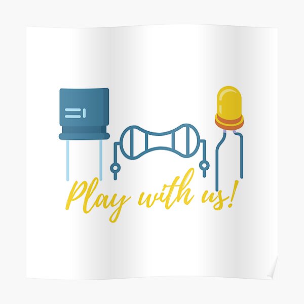 "Electronics Components, Capacitor, Resistor and LED" Poster for Sale ...