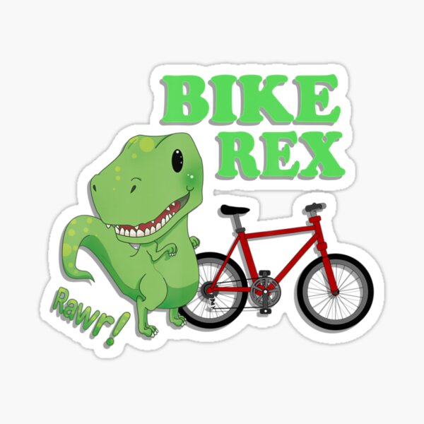 "Cute T Rex Mountain Bike Dinosaur Mtb Biking" Sticker for Sale by ...