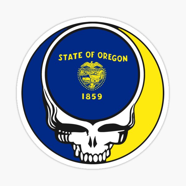 "Oregon stealie" Sticker by RedbeardRanger | Redbubble