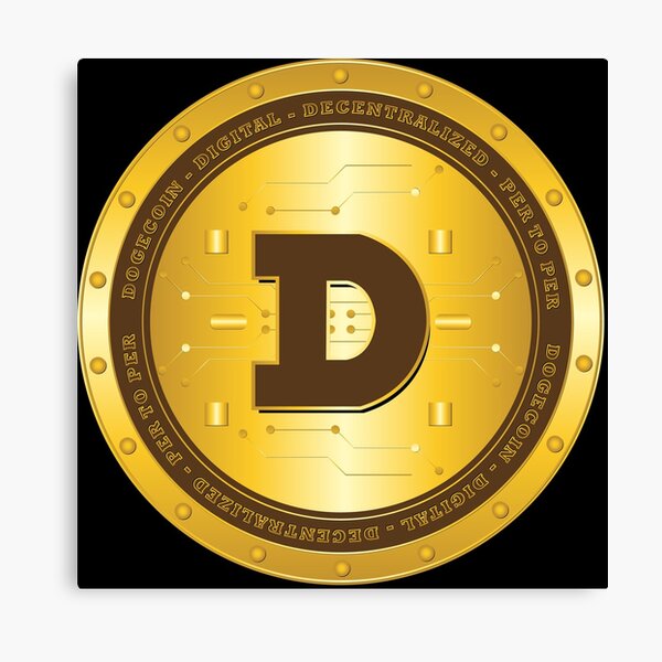 "Doge coin crypto currency golden logo" Canvas Print for Sale by ...