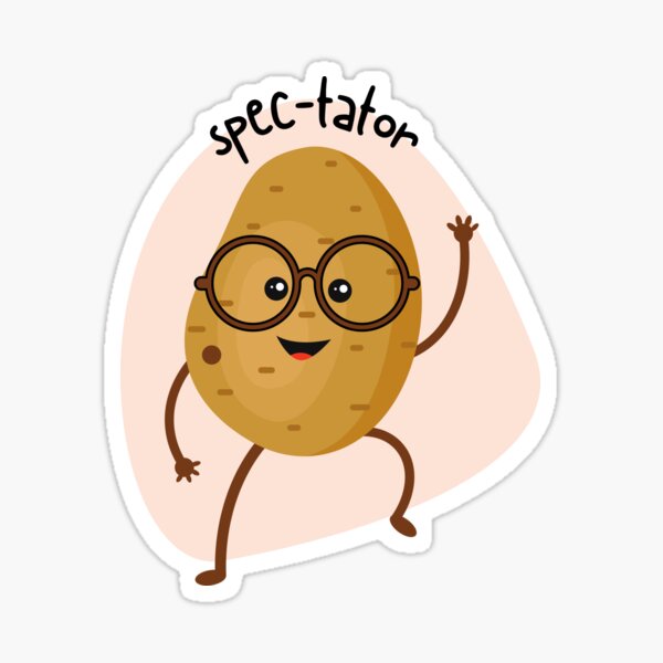 "Spec tator - Food pun" Sticker for Sale by Dingbatsapparel | Redbubble