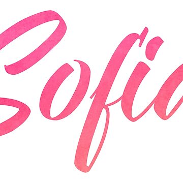 Póster for Sale con la obra «Sofía nombre de chicas de color rosa de tipo acuarela» de ...