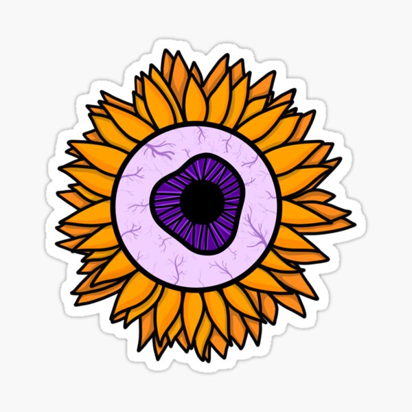 "Spooky Sunflower" Sticker for Sale by pizzafairy | Redbubble