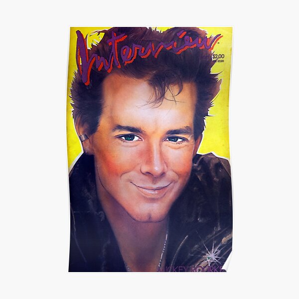 "Mickey Rourke - Interview Magazine Retro Art Print" Poster by ...