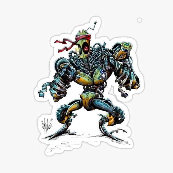 "Robot Cage Fighter" Sticker for Sale by DylanMoore | Redbubble