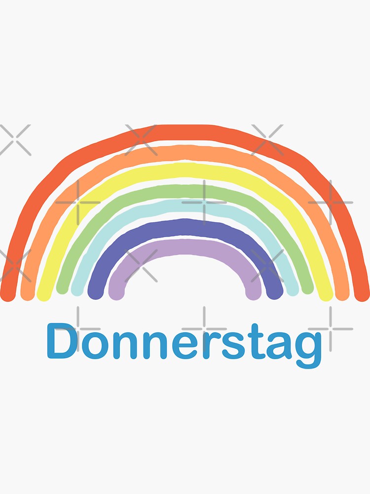 "Donnerstag Thursday Rainbow" Sticker for Sale by ellenhenry | Redbubble