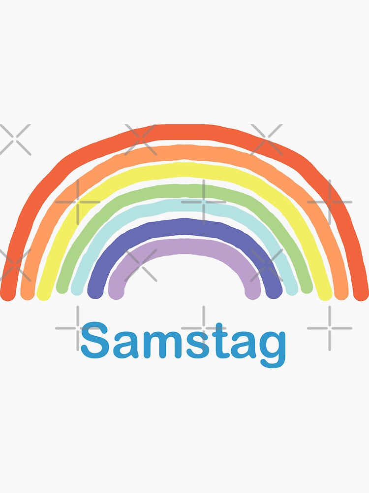 "Samstag Saturday Rainbow" Sticker by ellenhenry | Redbubble