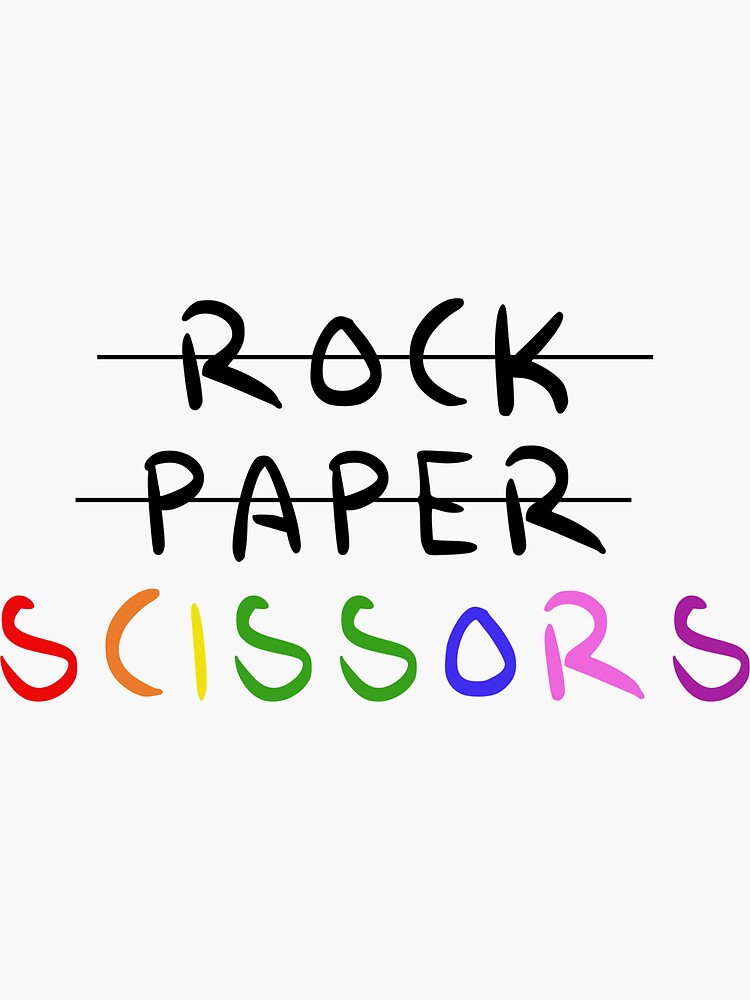 "Rock, Paper, Scissors" Sticker for Sale by Designr | Redbubble