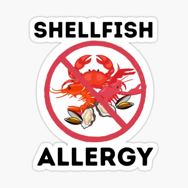 "No Shellfish ! Allergy Awareness Design " Sticker for Sale by ...