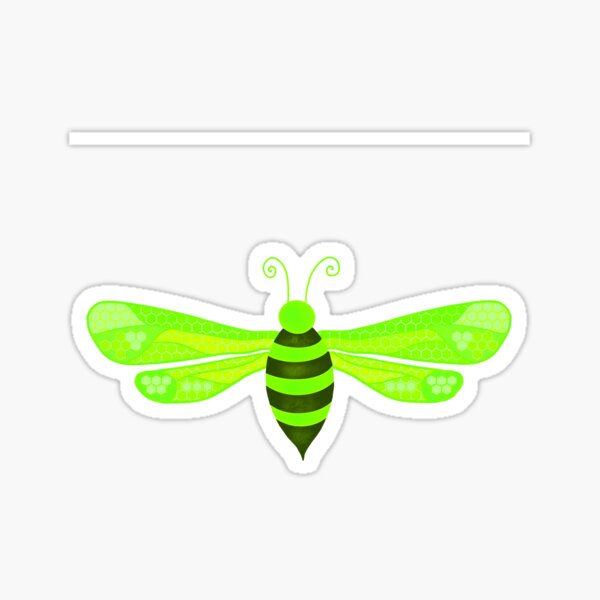 "Neon Green Bee with Honey Comb Wings" Sticker by magicdreamery | Redbubble