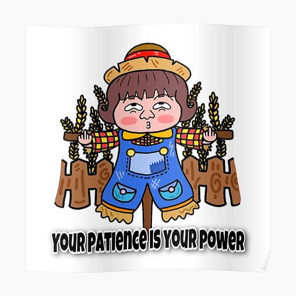"Your patience is your power. Middle finger scarecrow protecting rice ...