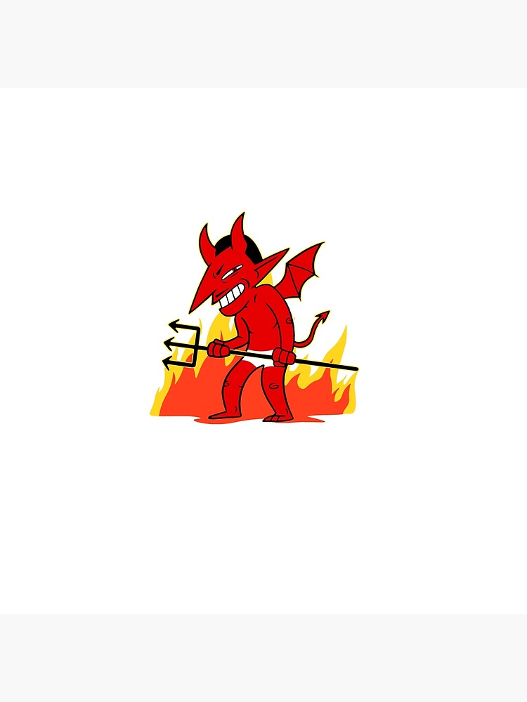 "Funny Little Red devil with flames " Poster by Nadi-design | Redbubble
