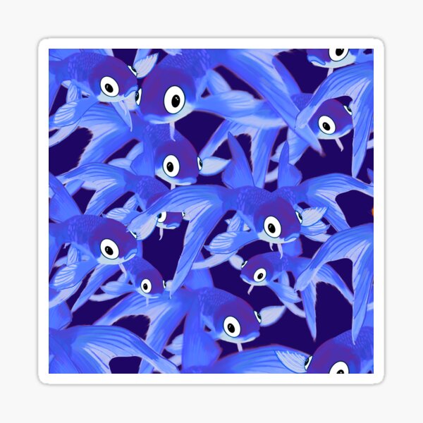 "Indigo fish" Sticker by QuirkyCraftz | Redbubble