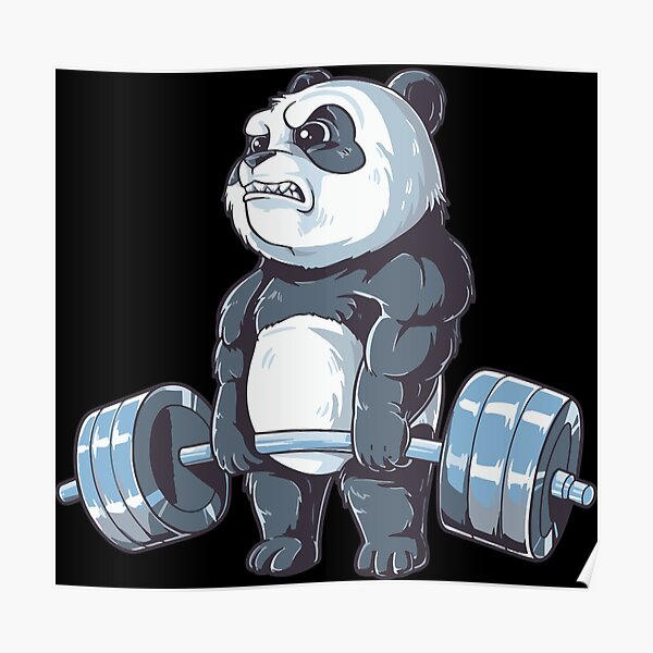 Póster «Panda trabajando - Funny Panda Fitness - panda gym ...
