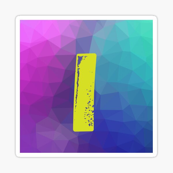 "Monogram, I Letter Sticker Vintage Yellow Holographic Pink Blue Green ...