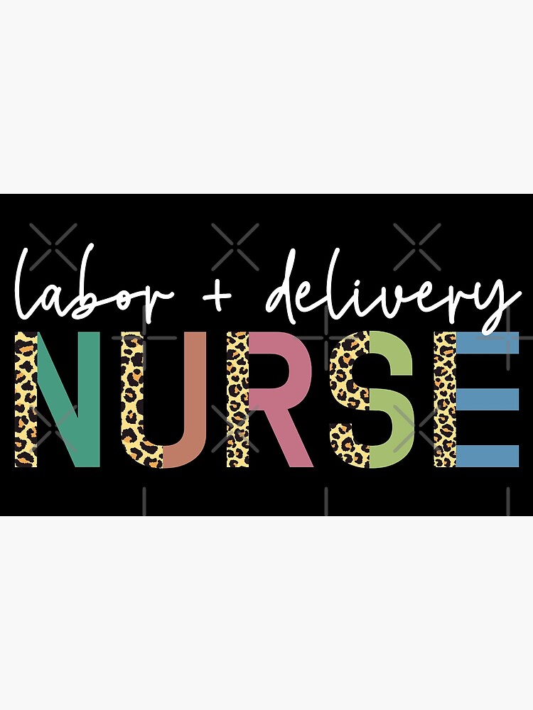 Lámina metálica «Enfermera de parto y parto Cheetah tipografía de ...