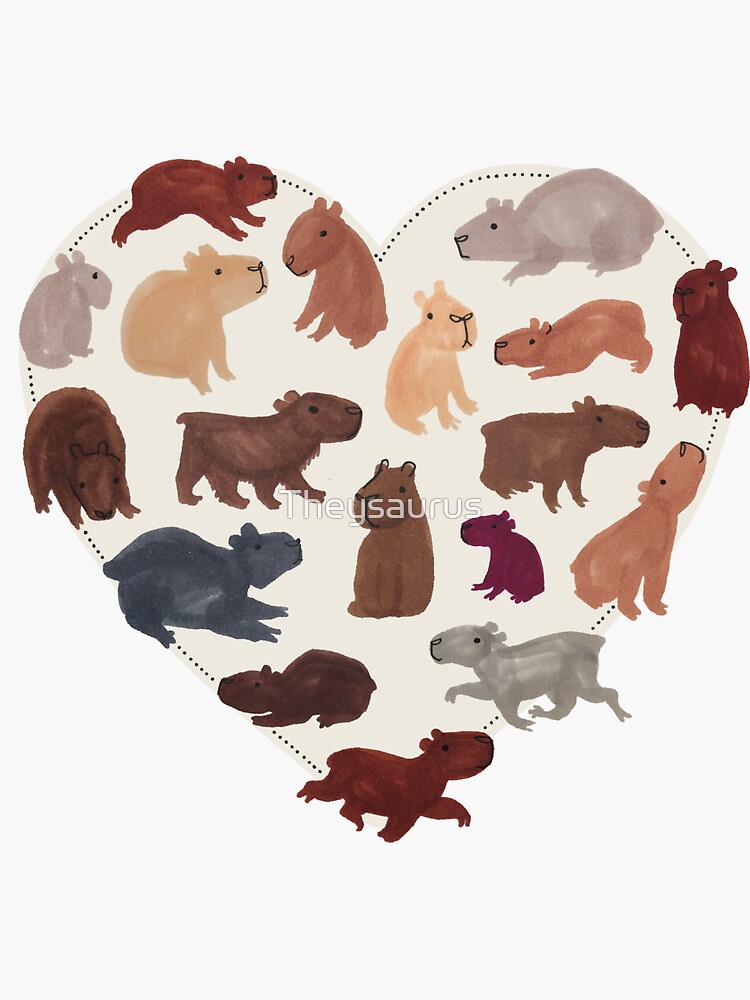 "Happy Capys" Sticker for Sale by Theysaurus | Redbubble