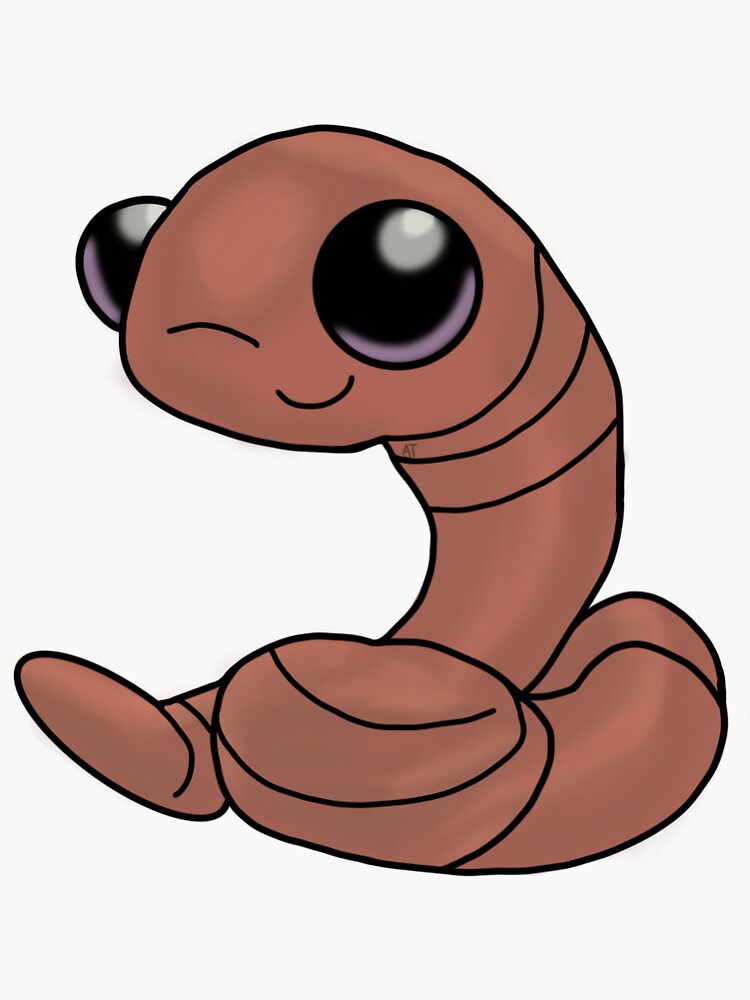 "happy worm" Sticker for Sale by arienteshi | Redbubble