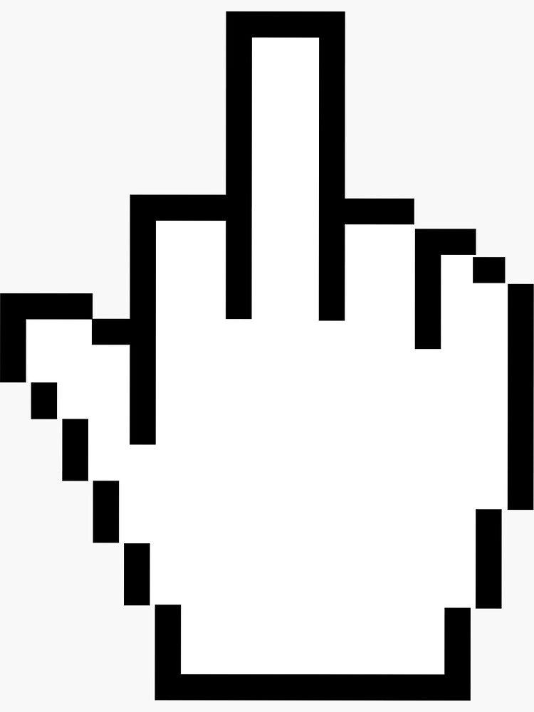 "Bitmap Middle Finger" Sticker for Sale by AlienStickers | Redbubble