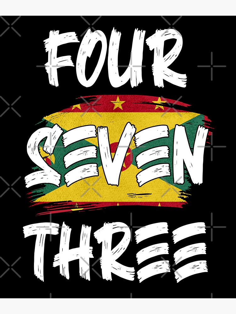 "Grenada Area Code Four Seven Three 473 Grenadian Flag" Sticker for ...