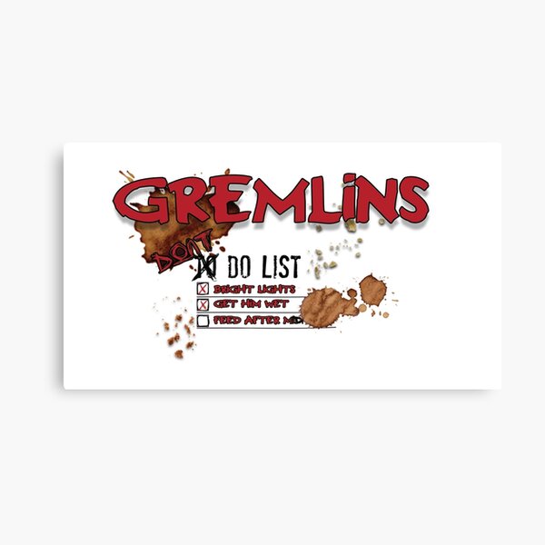 "Gremlins What Not to Do Check List" Canvas Print for Sale by Movie ...