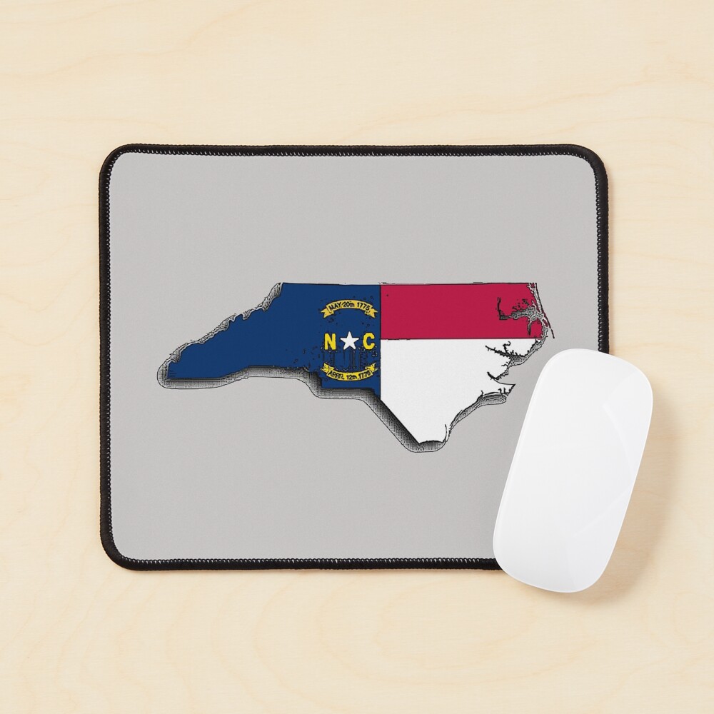 "North Carolina Map With North Carolina State Flag" Poster for Sale by ...
