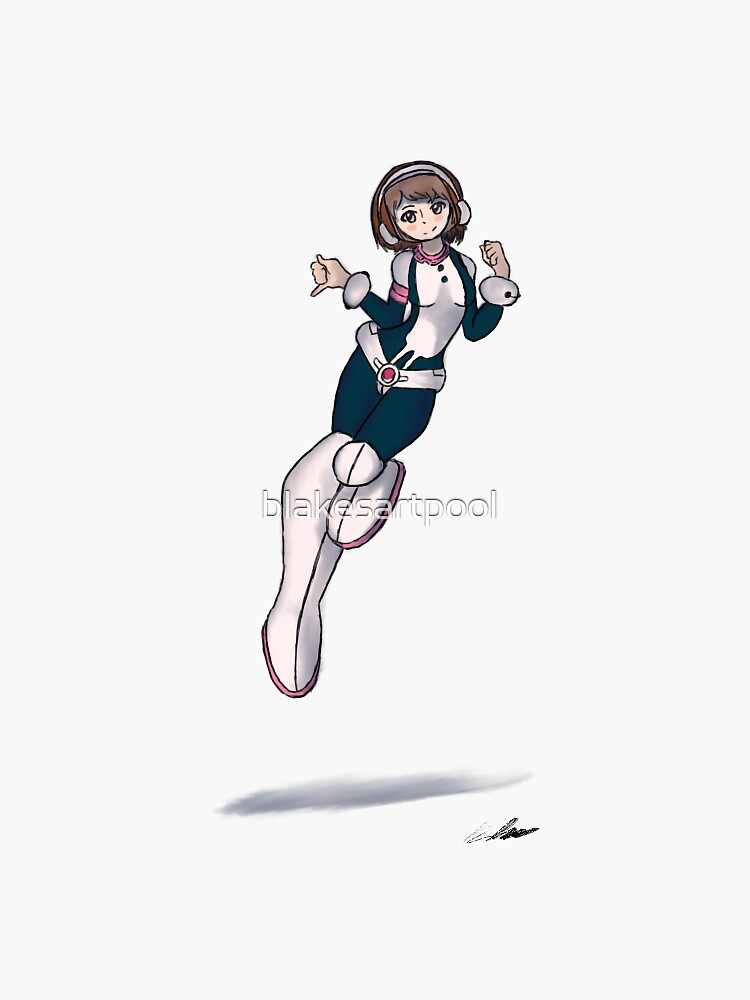 "Ochaco Uraraka Floating" Sticker by blakesartpool | Redbubble