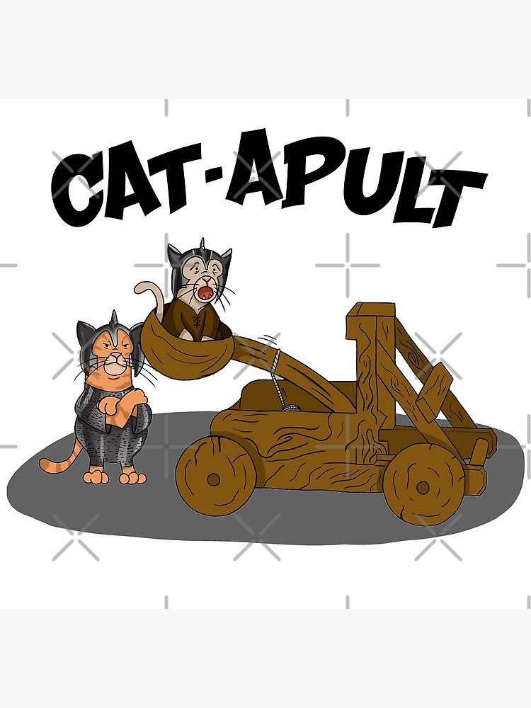 "catapult, funny cats" Poster by adrart7 | Redbubble