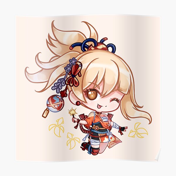 "Yoimiya chibi" Poster for Sale by HellaKumii | Redbubble