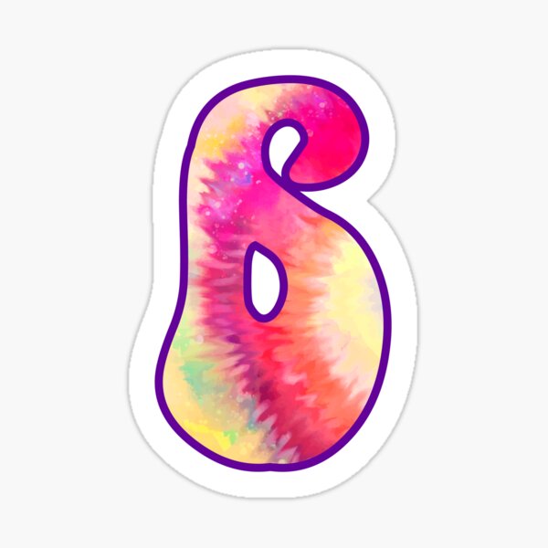 "Number 6 six Hippie Tie Dye" Sticker for Sale by redblackline | Redbubble