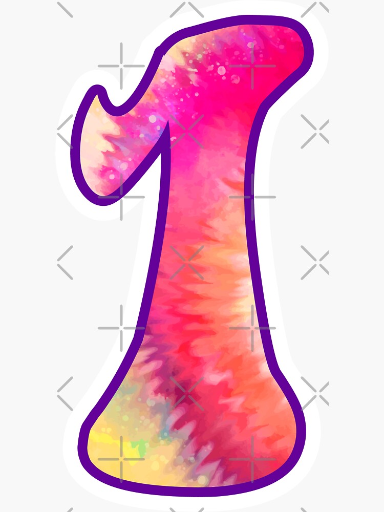 "Number 1 one Hippie Tie Dye" Sticker for Sale by redblackline | Redbubble
