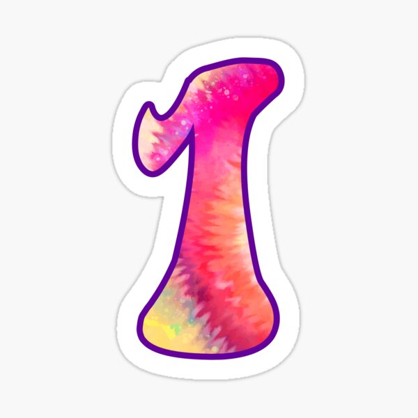 "Number 1 one Hippie Tie Dye" Sticker for Sale by redblackline | Redbubble