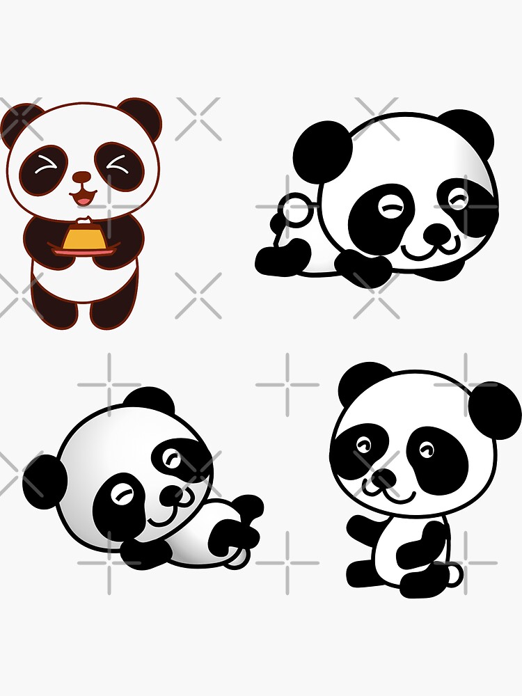 "Panda Bear Sticker Pack #1" Sticker for Sale by Pstawicki | Redbubble