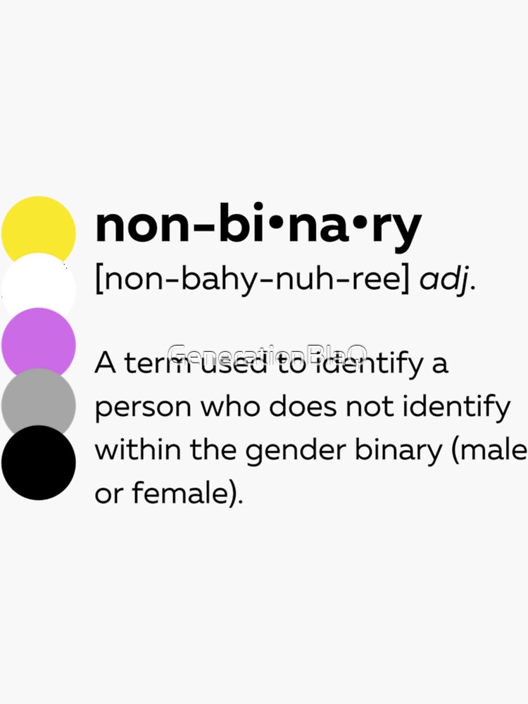 "Non-Binary Definition" Sticker for Sale by GenerationBlaQ | Redbubble