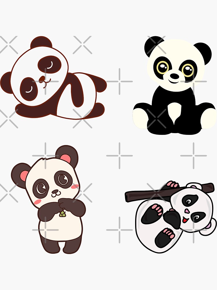 "Panda Bear Sticker Pack #2" Sticker by Pstawicki | Redbubble