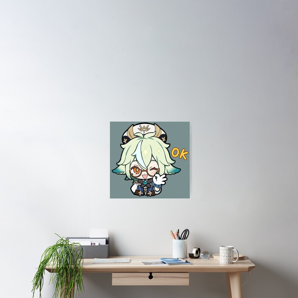 "Genshin Impact - Chibi Sucrose Kawaii WeChat Sticker" Poster for Sale ...