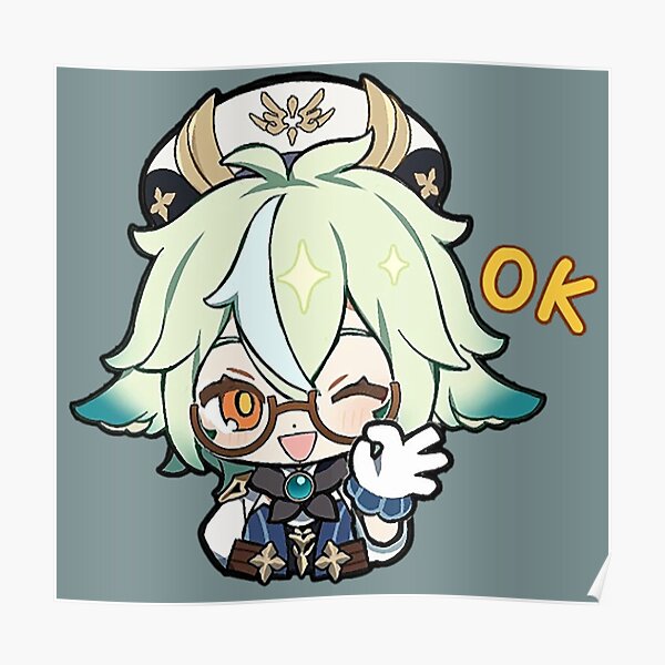 "Genshin Impact - Chibi Sucrose Kawaii WeChat Sticker" Poster for Sale ...