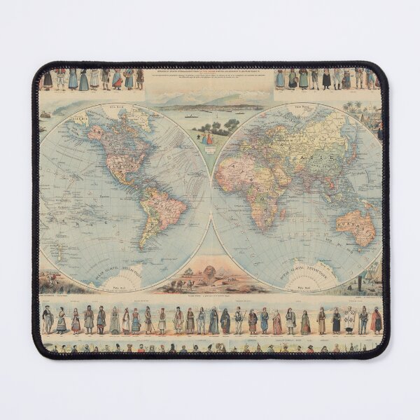 "Old Map of the World in 1880." Mouse Pad for Sale by ganje | Redbubble