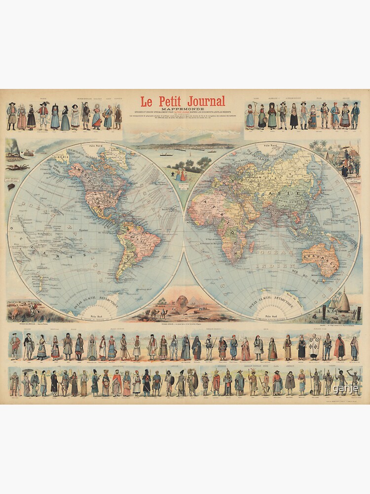 "Old Map of the World in 1880." Sticker for Sale by ganje | Redbubble