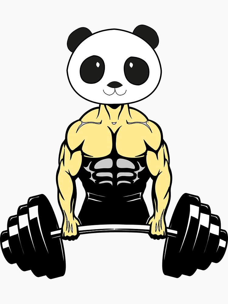 "Panda Working Out" Sticker for Sale by ShopAnass | Redbubble