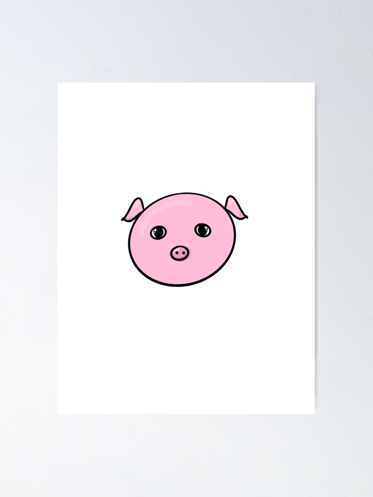 "Pink Pig Face" Poster by CPArtStudios | Redbubble